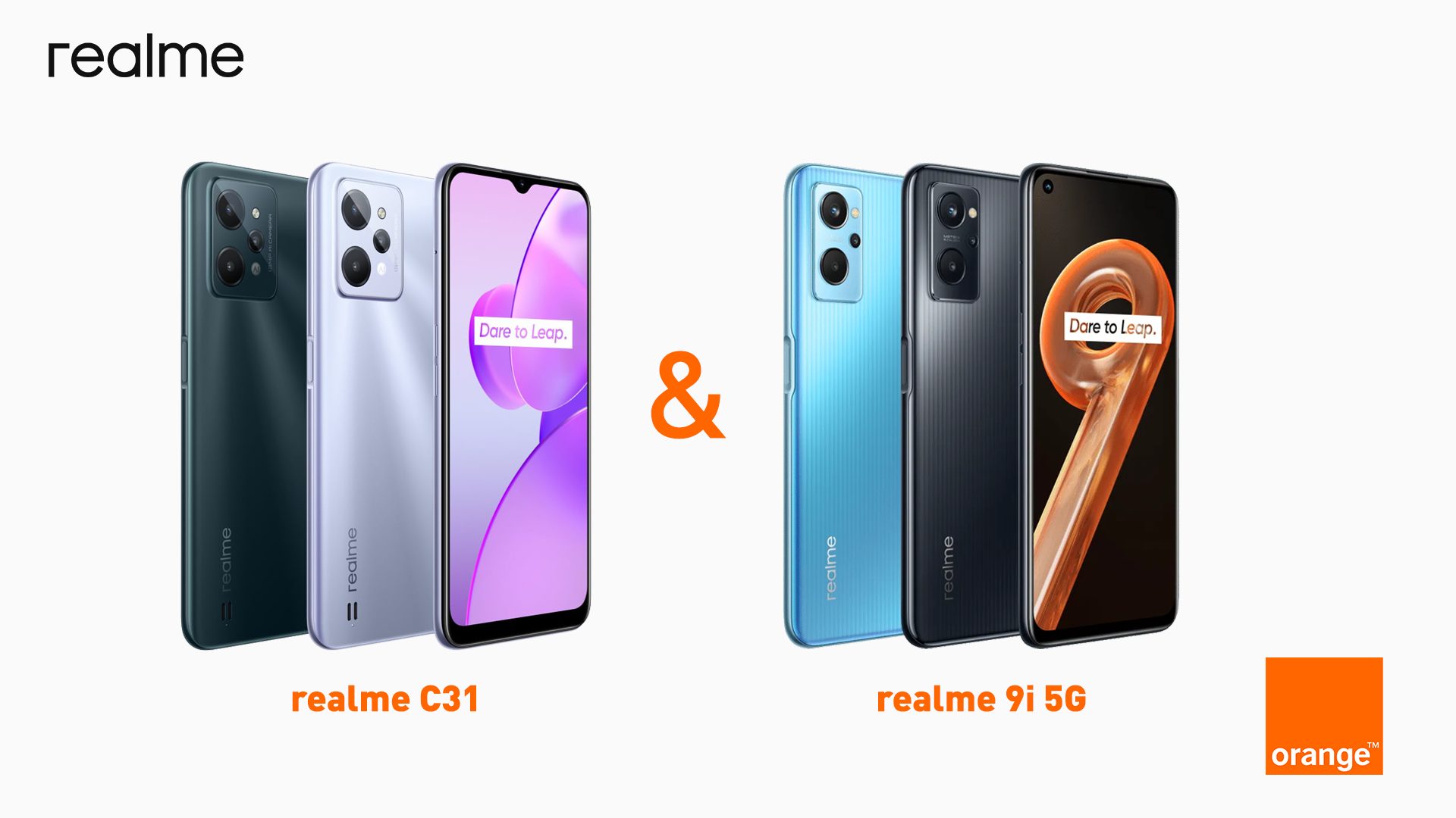 Parteneriat realme - Orange: C31 și 9i 5G la abonament - Noobz.ro